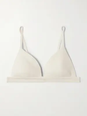Gabriela Hearst Chevier Ribbed Wool Triangle Bralette - Ivory