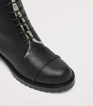 MALONE SOULIERS Leather-shearling Miller Ankle Boots