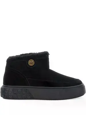 Pinko Suede Platform Boots - Black
