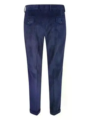 BARBA NAPOLI Pleated Corduroy Trousers - Blue