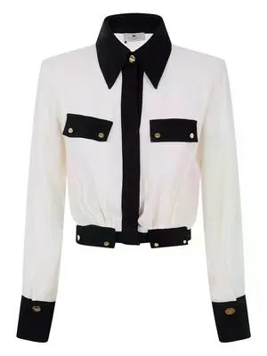 Elisabetta Franchi Contrast-panel Collared Shirt