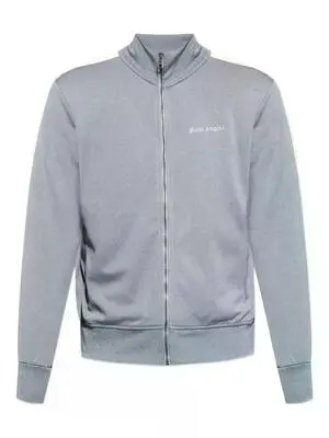 Palm Angels Zip-fastening High Neck Sweatshirt With Side Stripe Detail - Grey