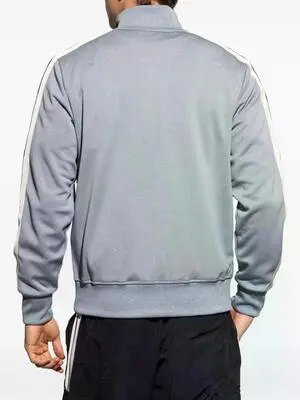 Palm Angels Zip-fastening High Neck Sweatshirt With Side Stripe Detail - Grey