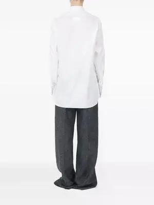 MAISON MARGIELA Cotton Shirt With Oversized Cuffs And Curved Hem