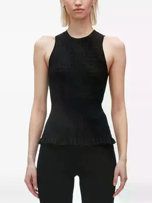 3.1 Phillip Lim Ribbed-knit Ruffled Top