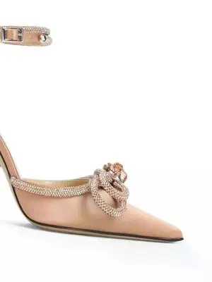 Mach & Mach Crystal-embellished Satin Pumps - Neutrals