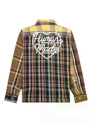 HUMAN MADE Patchwork Heart-embroidered Shirt - Yellow