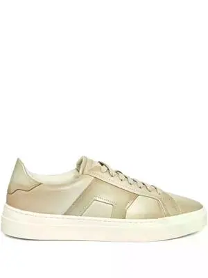 Santoni Leather Panelled Sneakers