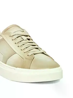 Santoni Leather Panelled Sneakers