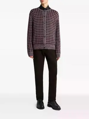 Etro Geometric-pattern Cardigan With Pegaso Embroidery