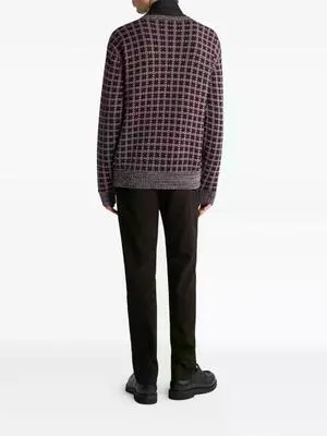 Etro Geometric-pattern Cardigan With Pegaso Embroidery