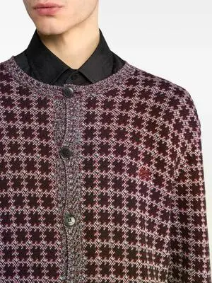 Etro Geometric-pattern Cardigan With Pegaso Embroidery