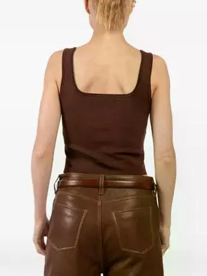 Simkhai Uri Square-neck Ribbed Top - Brown