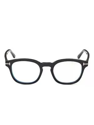 TOM FORD Clip-on Round-frame Glasses - Black