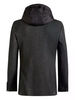 Etro Herringbone Detachable-hood Blazer - Grey