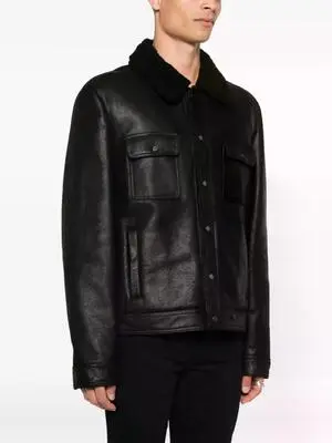 SALVATORE SANTORO Fleece-lined Leather Jacket