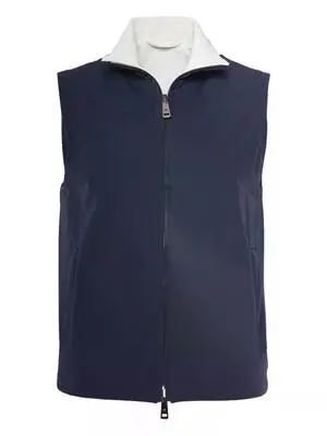 Kiton Reversible Zip-front Gilet - Blue