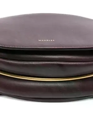 WANDLER Kate Crescent Leather Shoulder Bag - Red