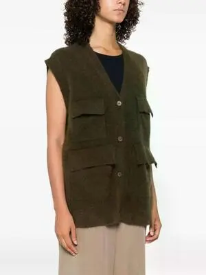 P.a.r.o.s.h Sleeveless Wool Cardigan