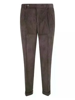 BARBA NAPOLI Corduroy Pleated Trousers - Brown