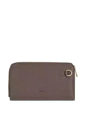 Longchamp Le Foulonné Leather Zip Pouch - Brown