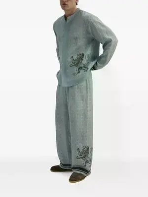 DOMAINE DES ARTISTES Geometric Print Pants - Blue