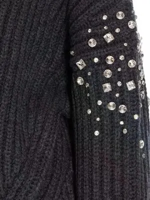 Pinko Crystal-embellished Ribbed Cardigan