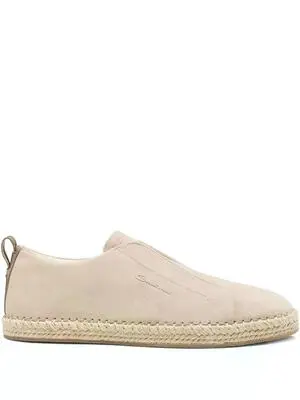 Santoni Suede Slip-on Sneakers