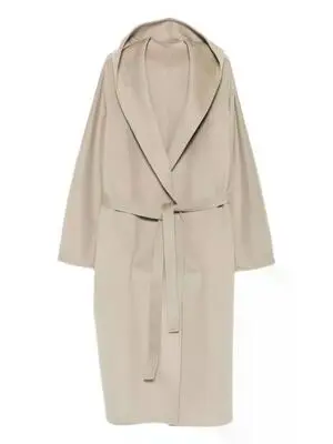 Alberta Ferretti Hooded Belted Coat