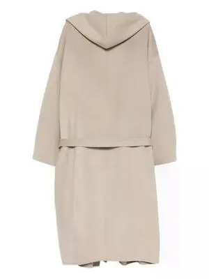 Alberta Ferretti Hooded Belted Coat