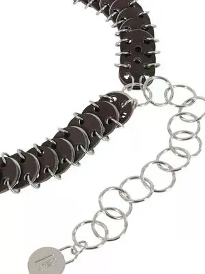Rabanne Leather-chain Belt - Brown