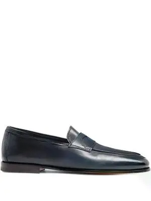 Santoni Penny Leather Loafers