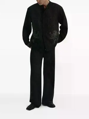 DOMAINE DES ARTISTES Lion-embellished Patterned Shirt