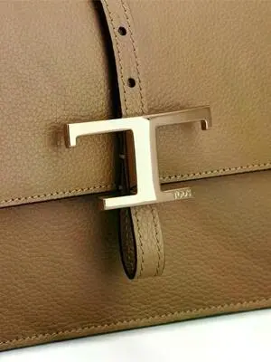 TOD'S Mini T-buckle Flap Bag - Brown