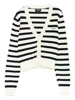 A.p.c. Gaëlle Striped Cardigan - White