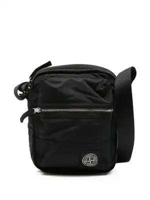 Stone Island Compass-patch Messenger Bag - V0029 Black