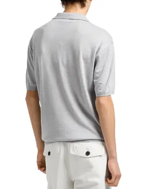 Emporio Armani Regular Fit Zip Knit Polo - Solid Light