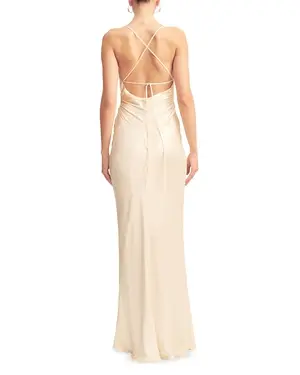 Shona Joy La Lune Lace Up Back Maxi Dress - Cream