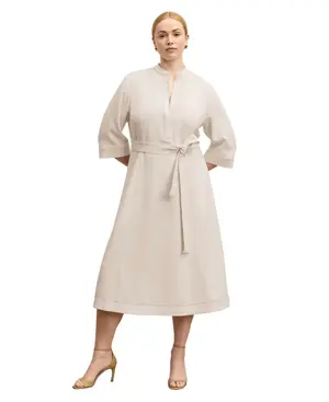 M.M.LAFLEUR Lauleh Everyday Crepe Dress With Topstitch