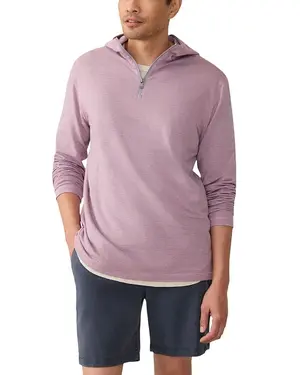 Faherty Brand Quarter Zip Long Sleeve Hoodie - Rose Creek Stripe