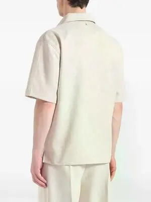 Manière De Voir Norbert Open-collar Textured Drawstring Shirt