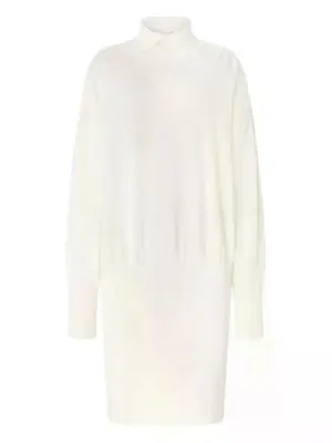 GENNY High-neck Long-sleeve Dress - White