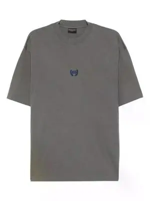 Balenciaga Logo-embroidered Cotton T-shirt - Grey