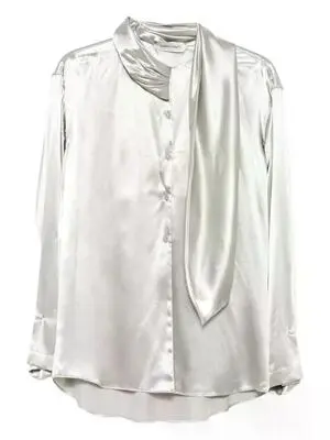 Alberta Ferretti Satin Tie-neck Shirt