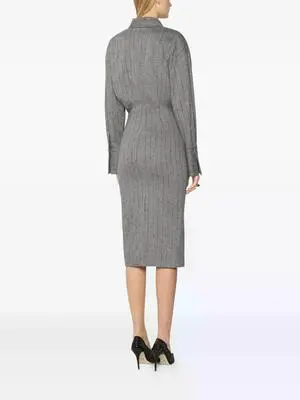 GENNY Stripe-pattern Midi Dress