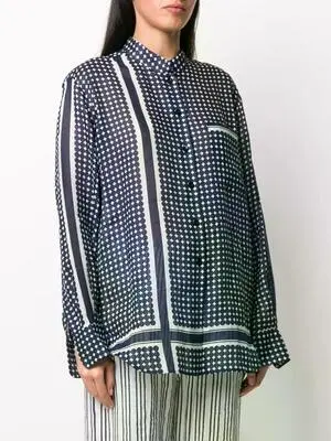 Sara Lanzi Geometric-print Long-sleeved Shirt