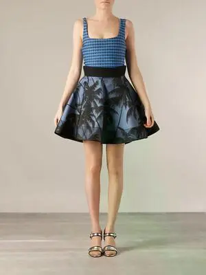 Fausto Puglisi Palm Tree Print Flared Skirt