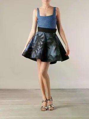 Fausto Puglisi Palm Tree Print Flared Skirt