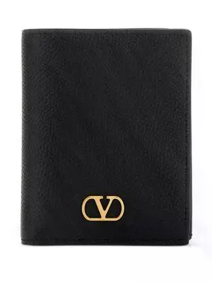 Valentino Garavani Vlogo Grained-leather Wallet - Black