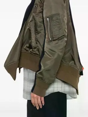 Sacai Knitted-panel Bomber Jacket - Brown